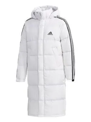Adidas 3-stripes Long Hooded Down Parka - White