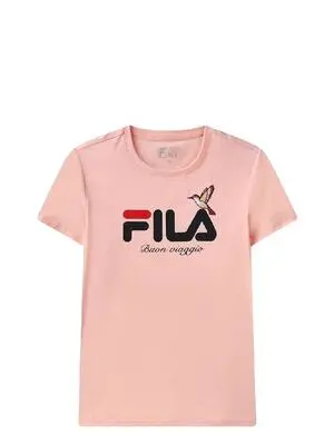 FILA Logo Alphabet Sports T-shirt - Pink