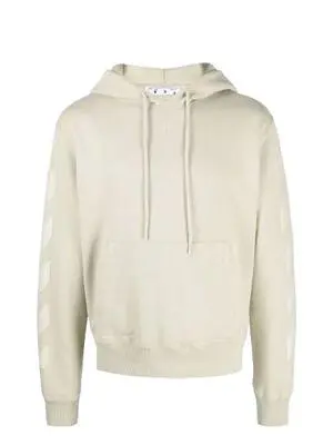 Off-White Hoodie With Logo Pattern - Light Green
