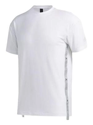 Adidas M Gfx T Prime Solid Color Side Sports Stylish Round Neck Short Sleeve White - Default Color
