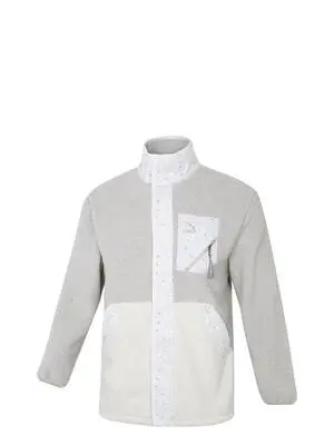 PUMA Imitation Lamb Wool Stand-up Collar Jacket - Grey