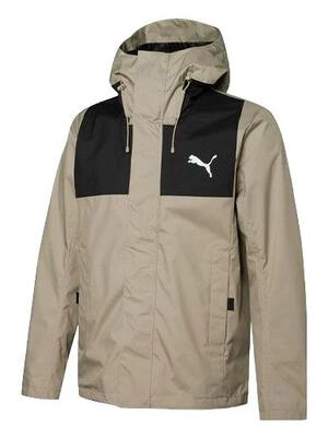 PUMA Colorblock Logo Sports Hooded Jacket - Gray