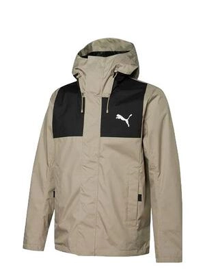 PUMA Colorblock Logo Sports Hooded Jacket - Gray