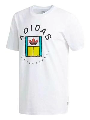 Adidas Originals Funny Logo Printing Sports Short Sleeve - White