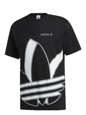Adidas Originals Large Logo Printing Sports Round Neck Short Sleeve - Black