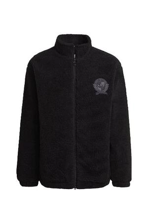 Adidas Originals Polar Fleece Zip-up Jacket With Stand Collar - Black