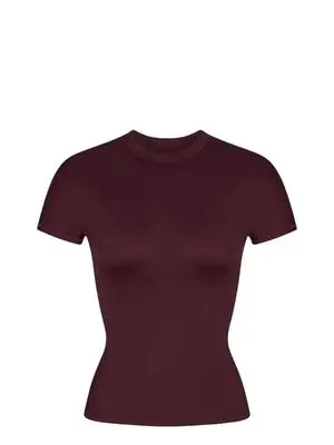 Nike X Skims Shine Mock-neck Short-sleeve Top - Currant