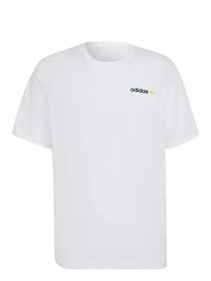 Adidas Originals Back Sailboat Pattern Alphabet Printing Loose Round Neck Short Sleeve White T-shirt - Multi-color