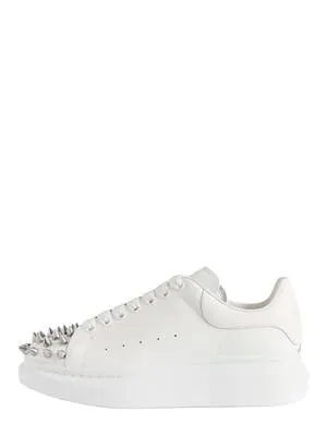 Alexander McQueen Leather Spike Larry Sneakers - White