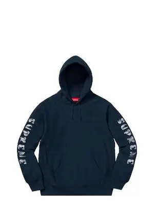 Supreme Fw18 Gradient Sleeve Hooded Sweatshirt - Navy