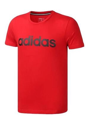Adidas Neo M Esntl Lg T 1 Sports Printing Logo Round Neck Short Sleeve - Red