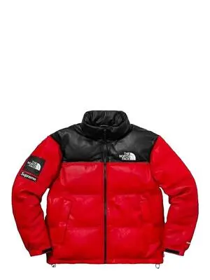 Supreme Supreme FW17 X The North Face Leather Nuptse Jacket Red
