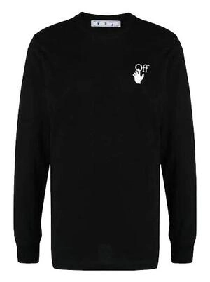Off-White Fw21 Logo Arrow Pattern Round Neck Long Sleeves - Black