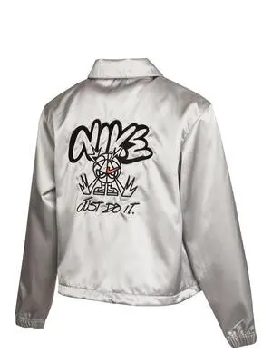 Nike Embroidered Woven Sports Jacket - Silver
