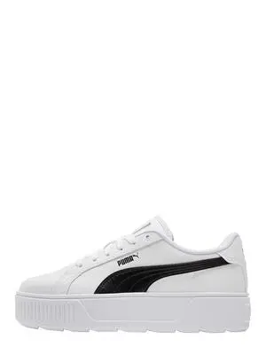 PUMA Karmen Leather Platform Sneakers - White/black