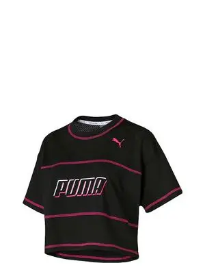 PUMA Alphabet Logo Printing Mesh Training Short Sleeve T-shirt - Black