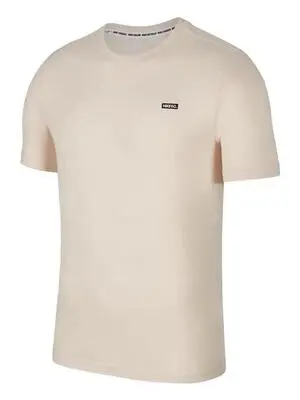 Nike F.c. Dri-fit Solid Color Logo Round Neck Short Sleeve Creamy White T-shirt - Multi-color