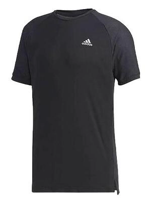 Adidas Logo Round Neck Sports Short Sleeve Black T-shirt - Default Color