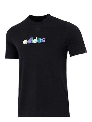 Adidas Sports Training Short Sleeve Black T-shirt - Multi-color