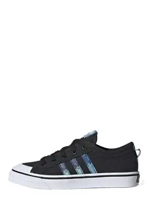 Adidas Low Top Sneakers With Graphic Detailing - Black/blue