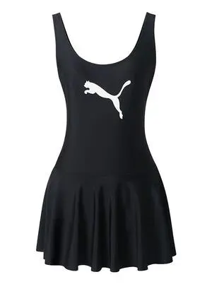 PUMA Logo One-piece Swimdress - Black