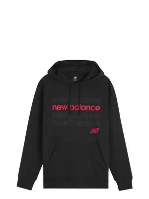 NEW BALANCE Logo Print Drawstring Hoodie - Black