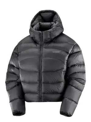 SALOMON Outline Novelty Cropped Down Hooded Jacket - Deep Black