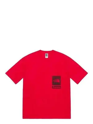 Supreme X The North Face Printed Pocket T-shirt 'red Black - Red/black