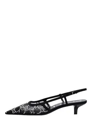 Gucci Slingback Pump With Embellished Detail - Black