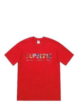 Supreme Supreme Ss18 Rocks Tee Red Alphabet Logo Short Sleeve Unisex Red
