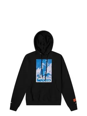Heron Preston Graphic Print Hoodie - Black/blue