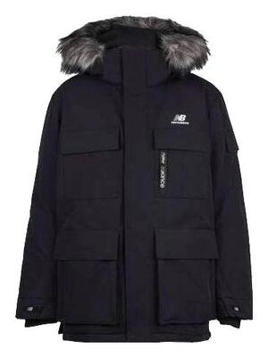 NEW BALANCE Down Parka With Faux Fur Hood - Black