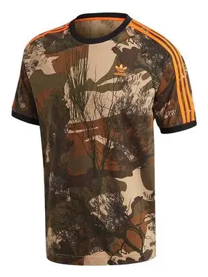Adidas Originals Camo Aop Tee Camouflage Printing Stripe Sports Short Sleeve - Brown
