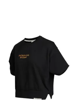Nike Slogan Alphabet Printed Round Neck Sports Short Sleeve T-shirt - Black