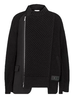 Dior X Sacai Crossover Fw21 Knit Jacket - Black