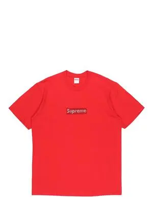Supreme Ss19 X Swarovski Box Logo Tee Bogot - Red