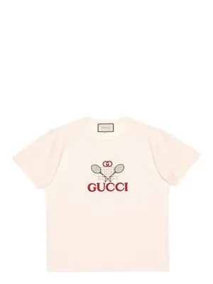 Gucci Tennis Printed Oversized Retro Short Sleeve White - Default Color