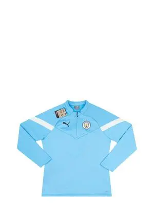 PUMA Manchester City 1/4 Zip Training Fleece Top - Sky Blue