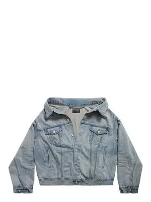 Balenciaga Balenciaga Off Shoulder Denim Jacket Light Blue