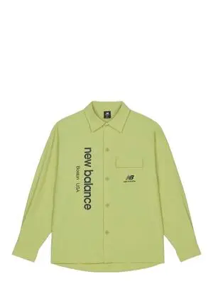 NEW BALANCE Logo Shirt Asia Sizing 'grass Green - Grass Green/black
