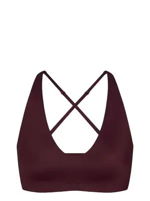 Nike X Skims Shine V-neck Bra - Currant