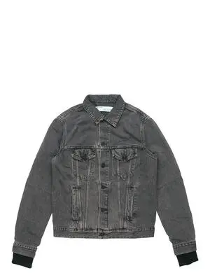 Off-White Denim Distressed Jacket - Grey