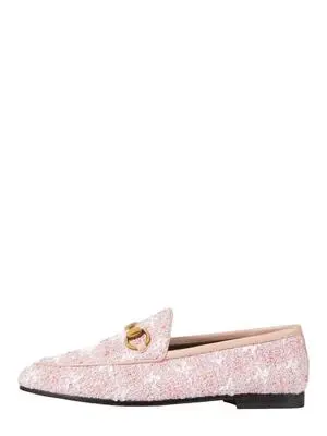Gucci Gucci Jordaan Tweed Loafers Pink