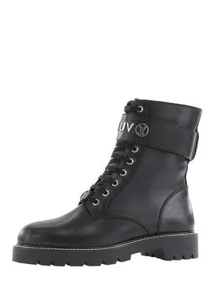 LOUIS VUITTON Territory Flat Ranger Boots - Black/silver