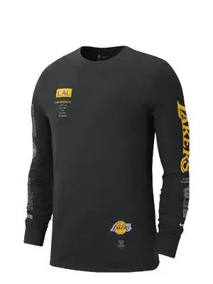 Nike Nba Courtside Los Angeles Lakers Long Sleeve - Black