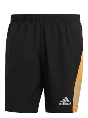 Adidas Own The Run Shorts - Black/orange Rush/reflective Silver