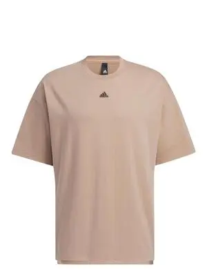 Adidas Solid Color Logo Round Neck Sports Short Sleeve Gray Brown T-shirt - Multi-color