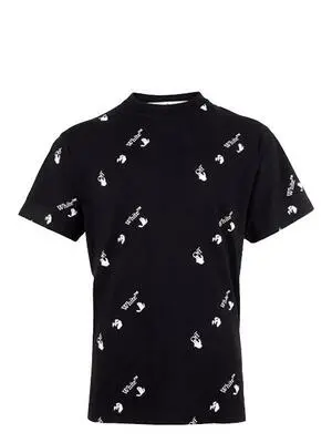 Off-White Logo Printing Short Sleeve Loose Fit - Black
