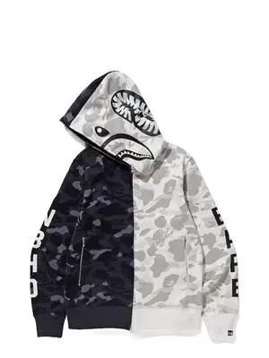 A BATHING APE X Neighborhood Shark Camo Full Zip Hoodie - Colorblock
