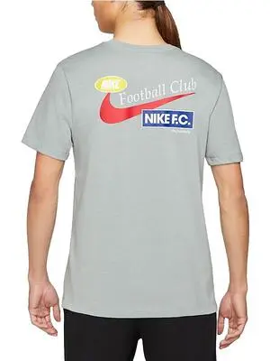 Nike Fc Tee Seasonal Grph H Back Large Logo Printing Sports Round Neck Short Sleeve Gray - Grey